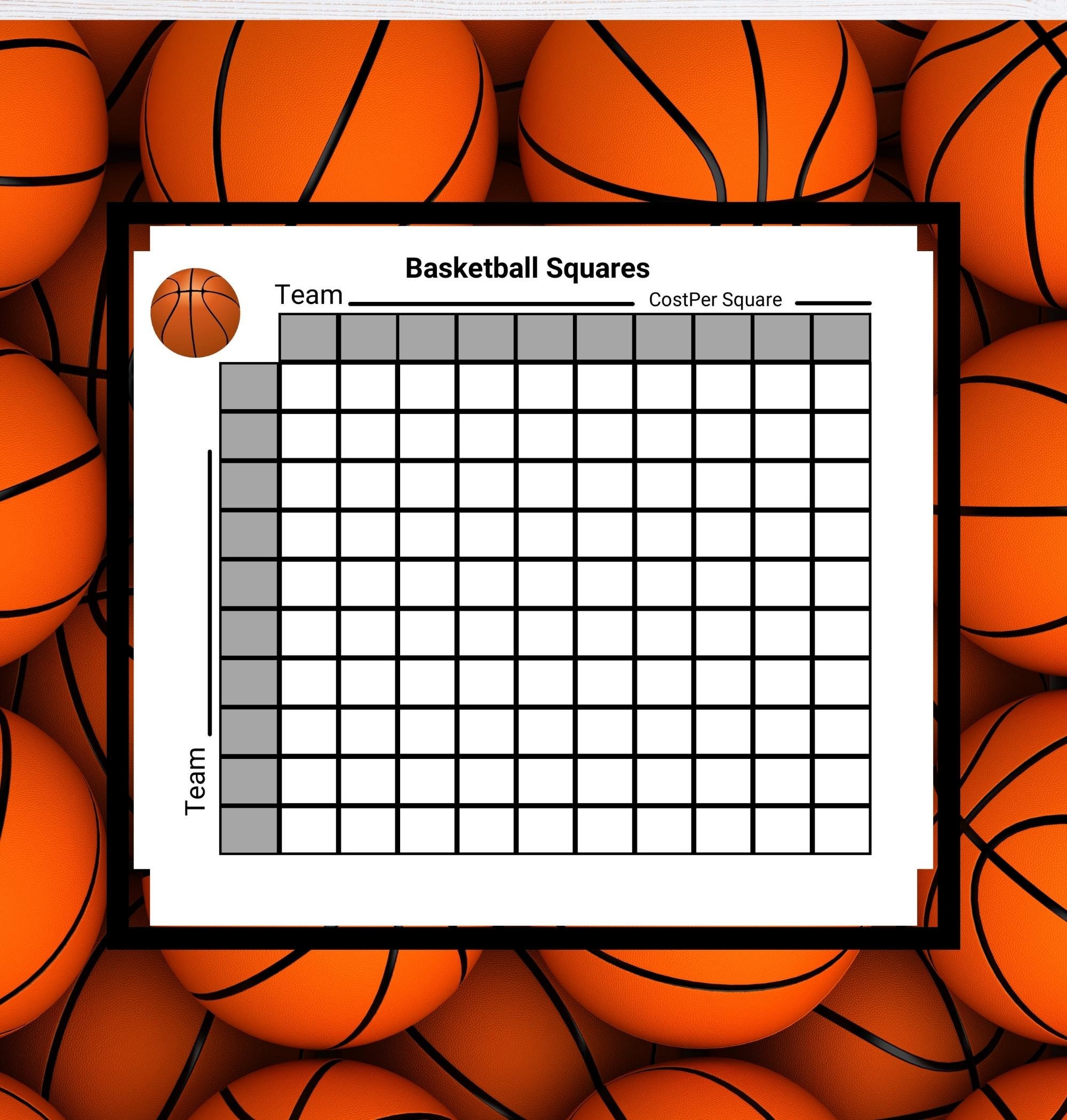 March Basketball Printable Party Game, Basketball Pool, NBA, Basketball ...