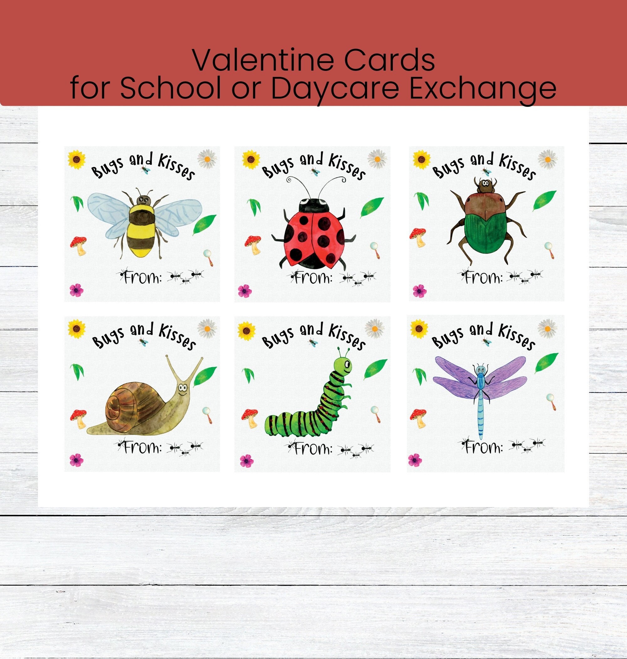 Printable Bugs Valentines, Boys Printable Valentines, Classroom ...