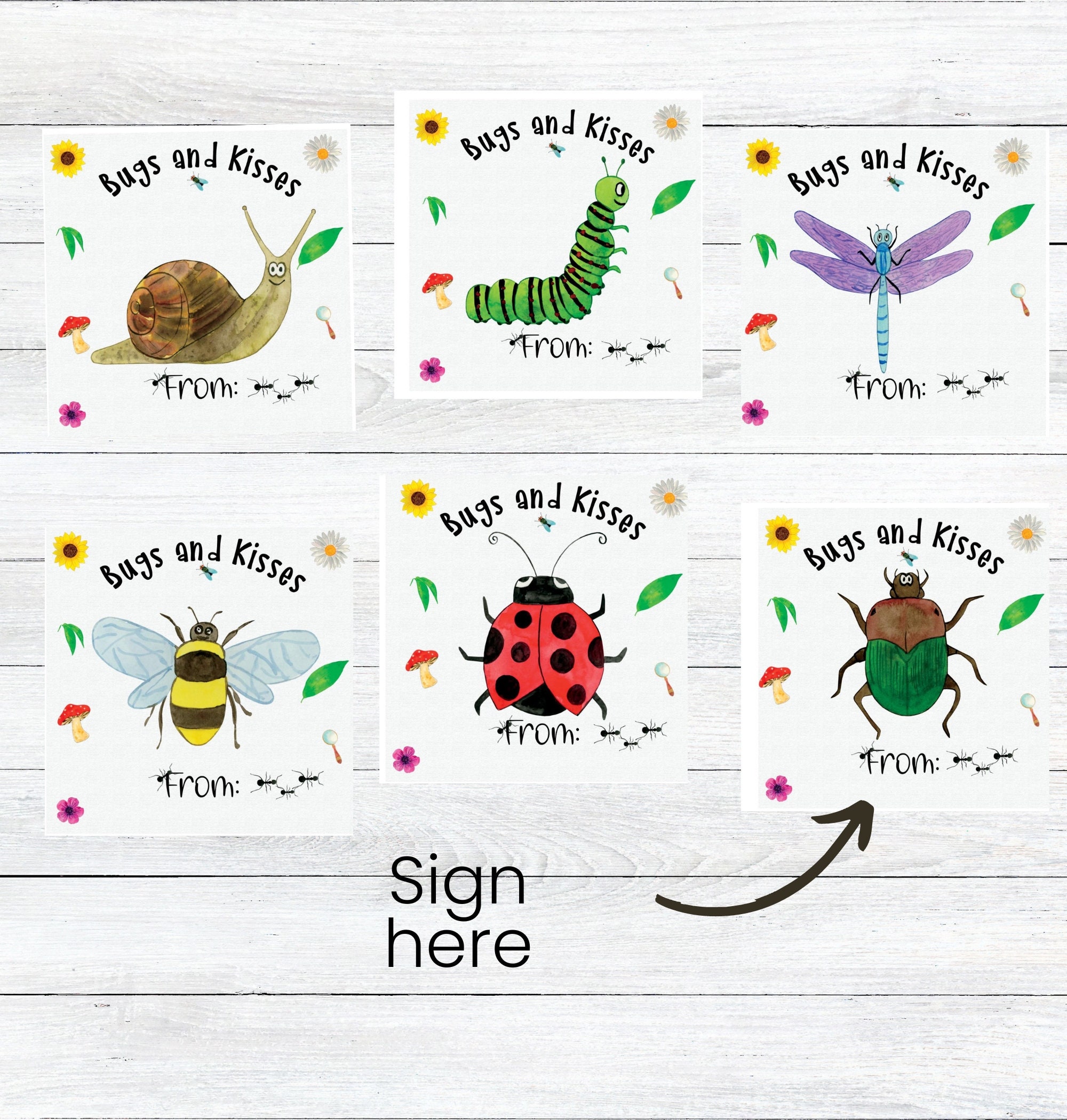 Printable Bugs Valentines, Boys Printable Valentines, Classroom ...