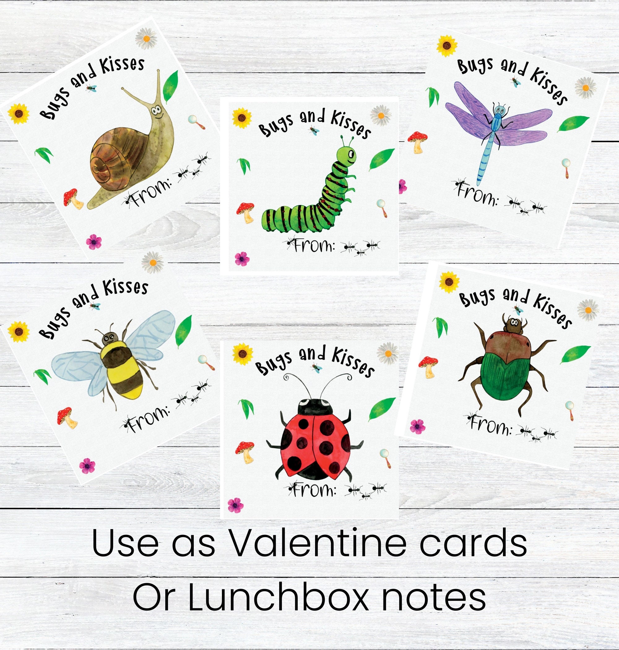 Printable Bugs Valentines, Boys Printable Valentines, Classroom ...