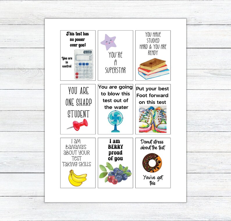 Test Taking Encouragement Notes, Test Encouragement Notes, Teacher ...