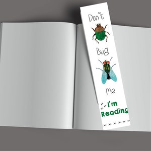 Bug Bookmark Set, Insect Theme Bookmarks for Boys or Girls, Printable ...
