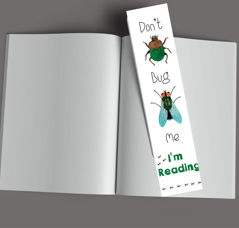 Bug Bookmark Set, Insect Theme Bookmarks for Boys or Girls, Printable ...