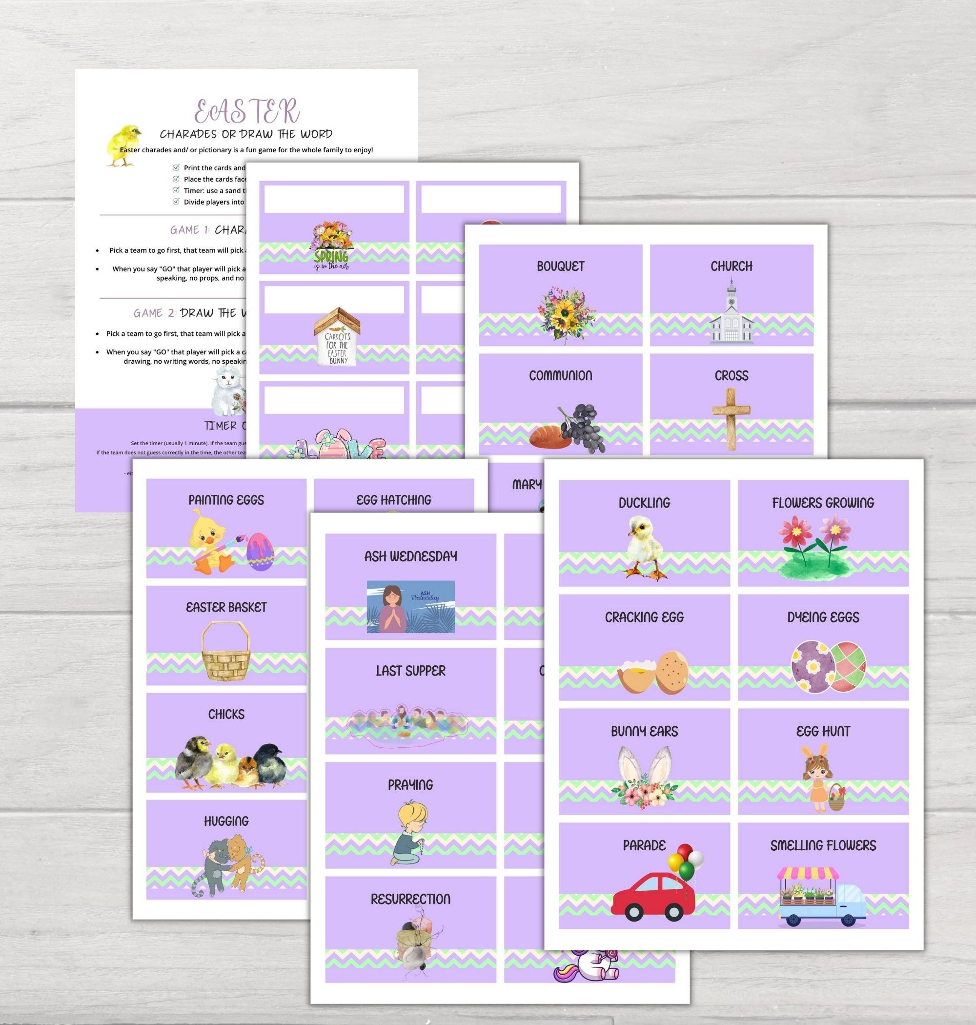 Easter Family Charades Game, Printable Family Activity, Easter Fun ...