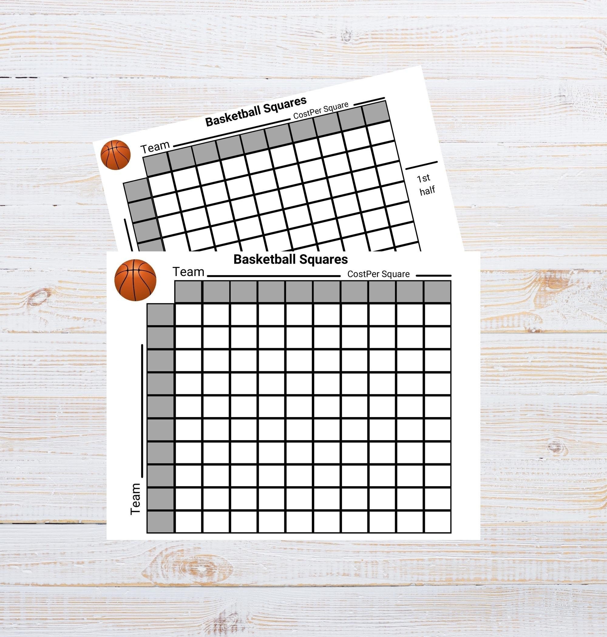 March Basketball Printable Party Game, Basketball Pool, NBA, Basketball ...