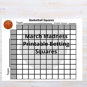 March Basketball Printable Party Game, Basketball Pool, NBA, Basketball ...