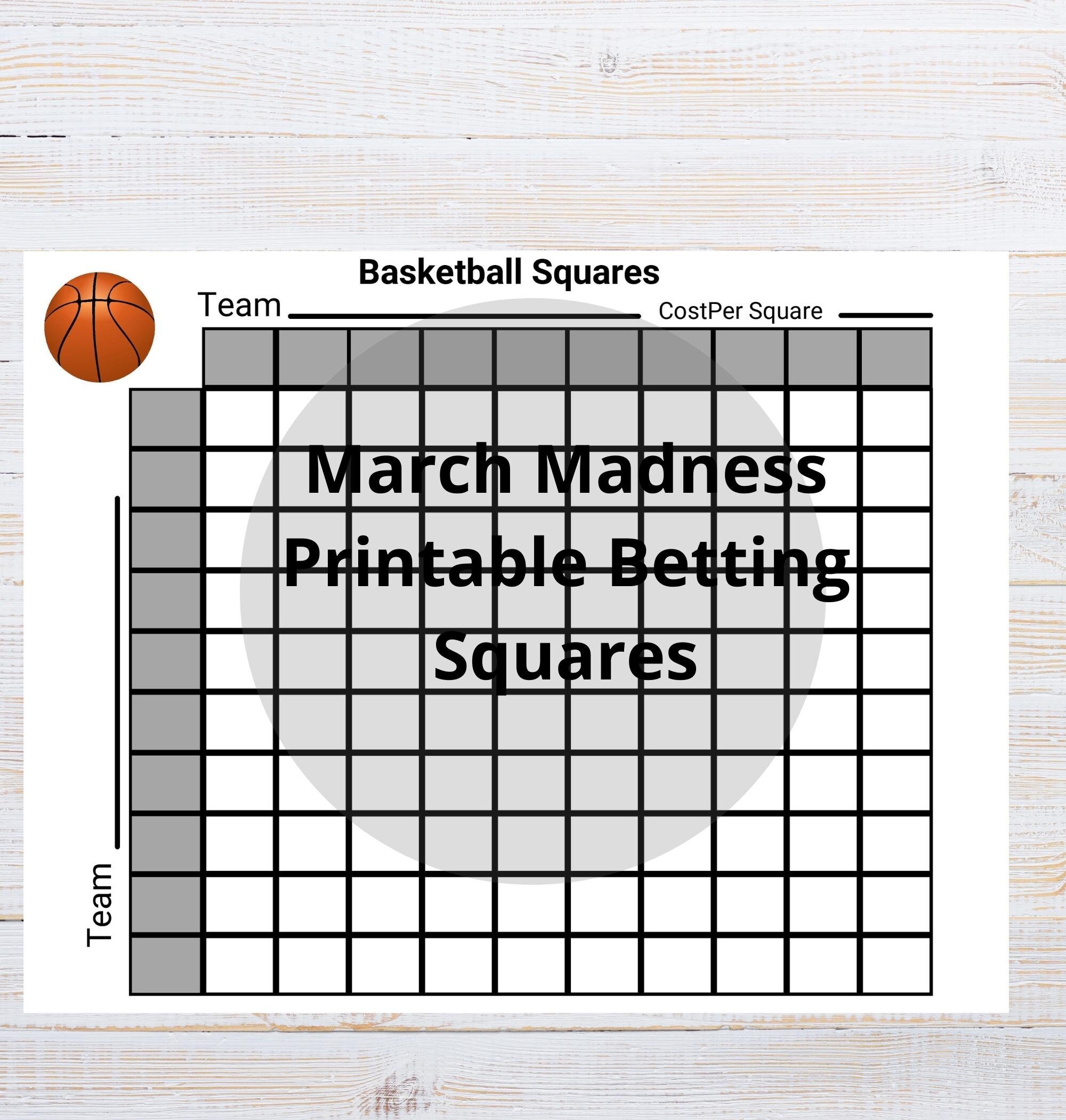 March Basketball Printable Party Game, Basketball Pool, NBA, Basketball ...