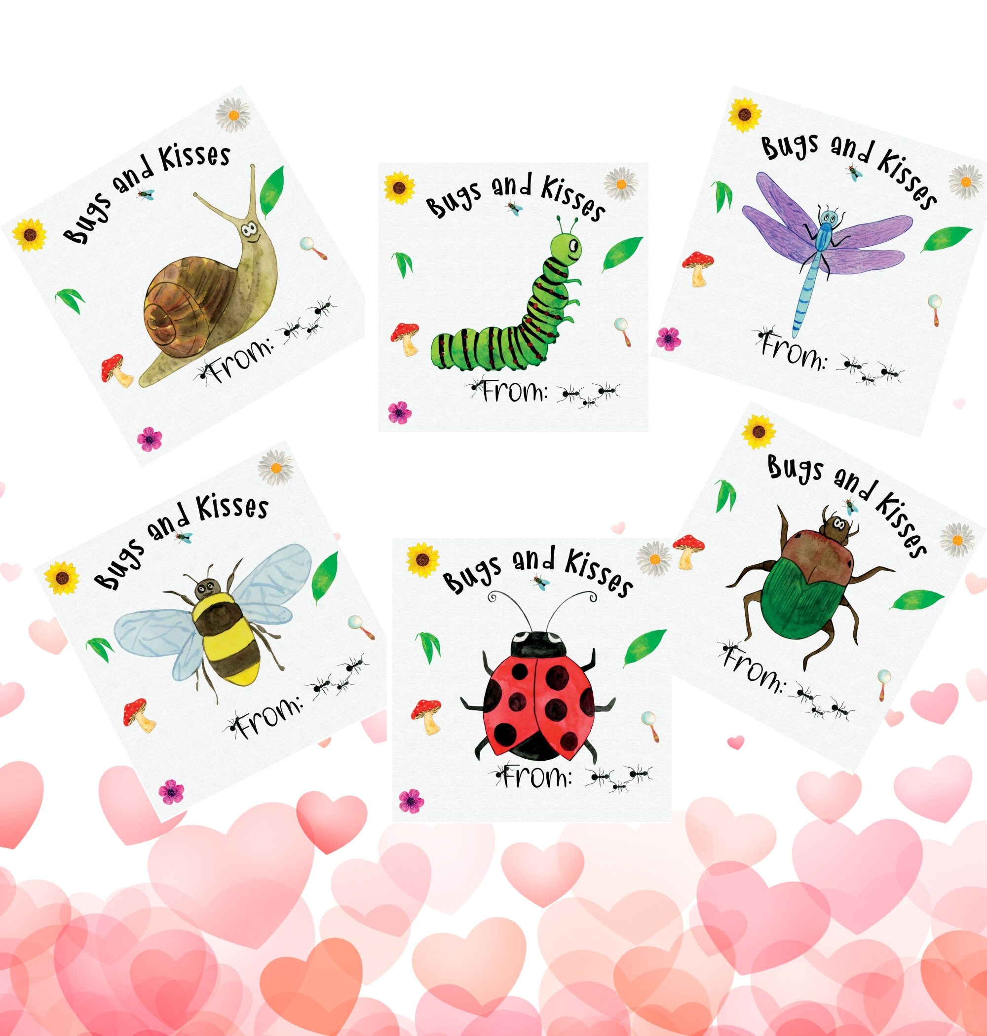 Printable Bugs Valentines, Boys Printable Valentines, Classroom ...