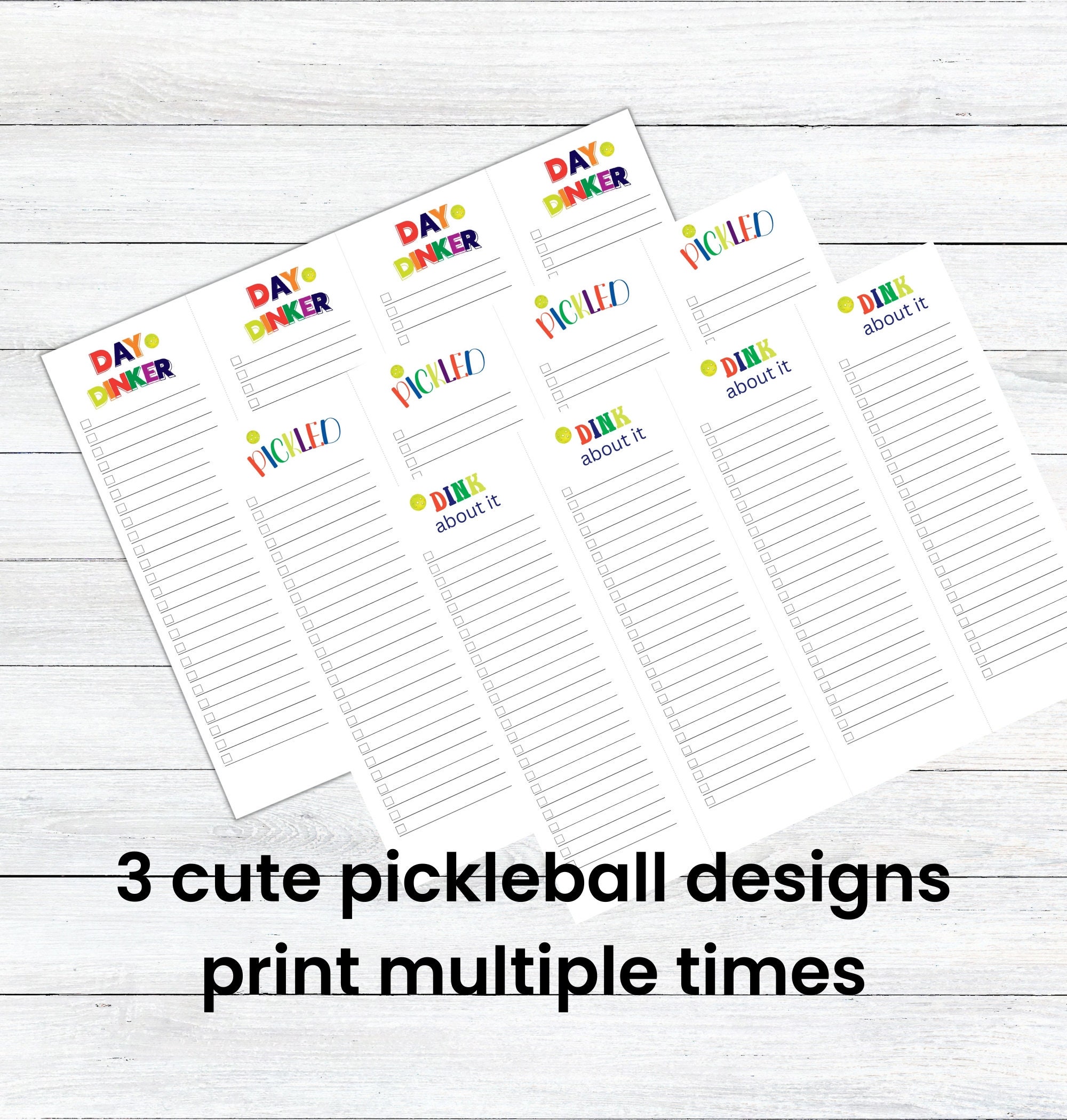 Pickleball Theme Note Pages, Printable Lined Notepaper, Pickleball ...
