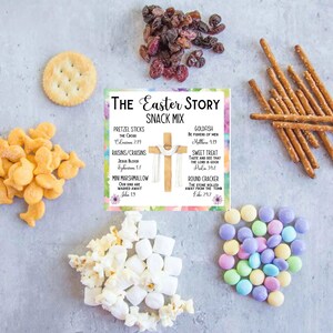 Easter Story Snack Mix Tags, Easter Gift Tag, Sunday School Gift Tag ...