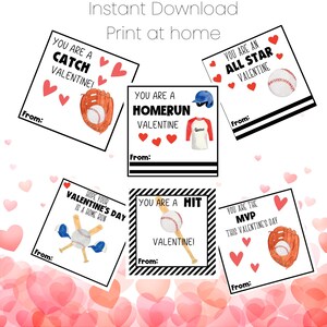 Baseball Valentine Cards Printable, Baseball Valentine's Gift Tag ...