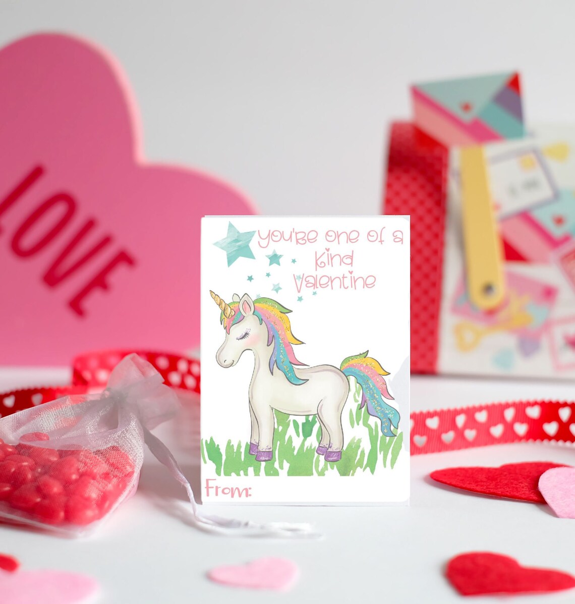 Unicorn Valentine Cards, Printable Valentine's Day Cards for Class ...