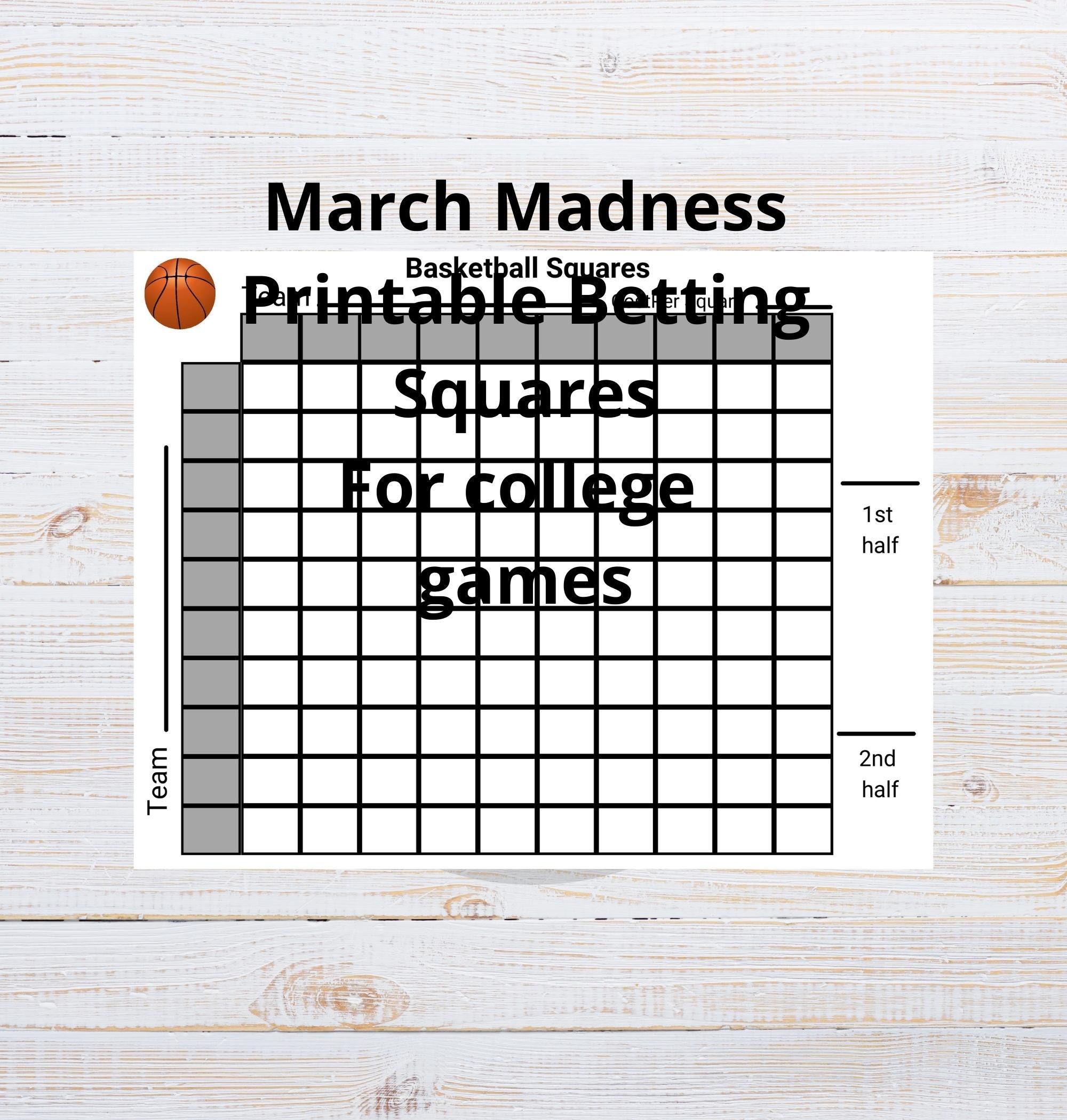 March Basketball Printable Party Game, Basketball Pool, NBA, Basketball ...