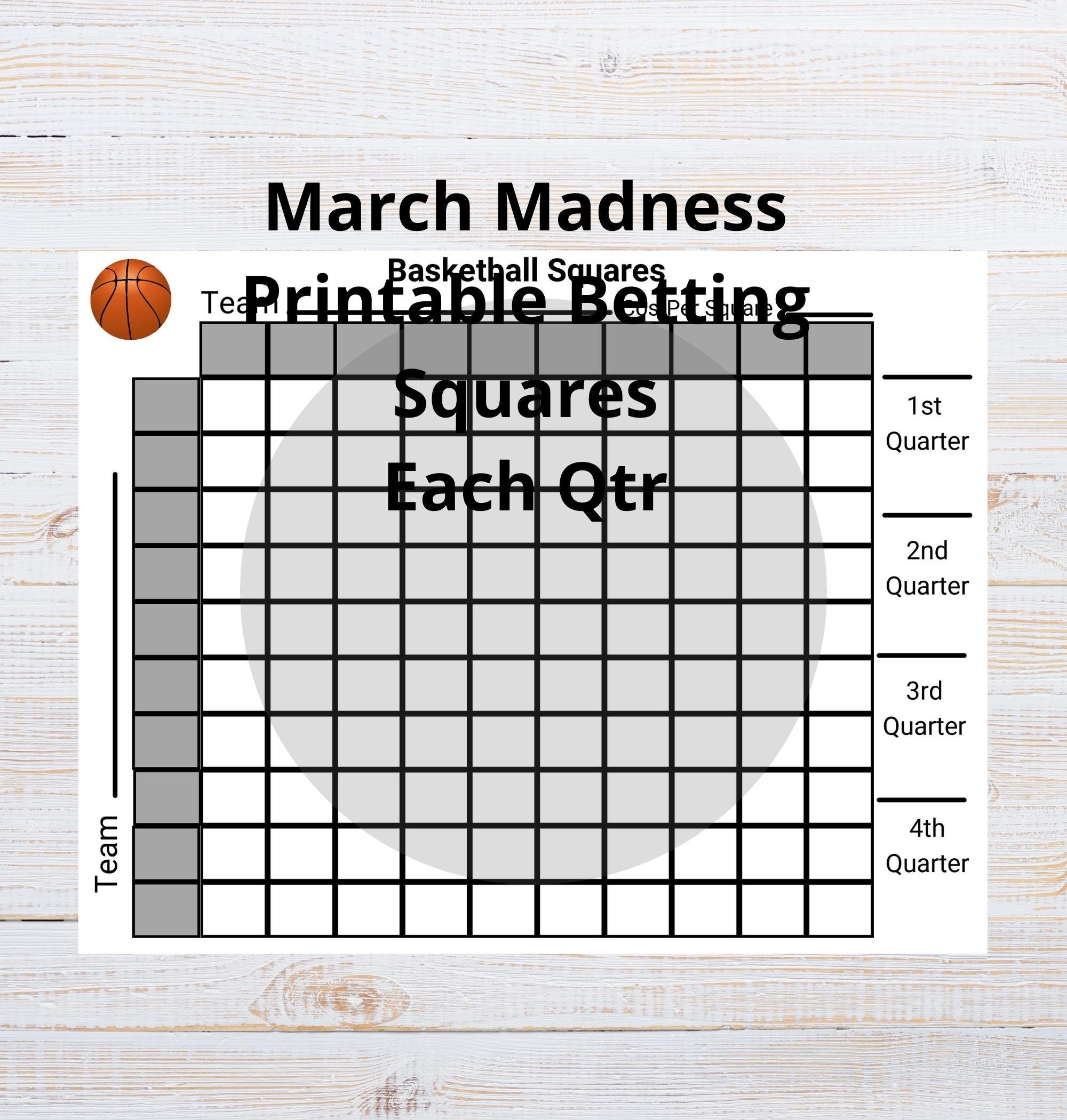 March Basketball Printable Party Game, Basketball Pool, NBA, Basketball ...