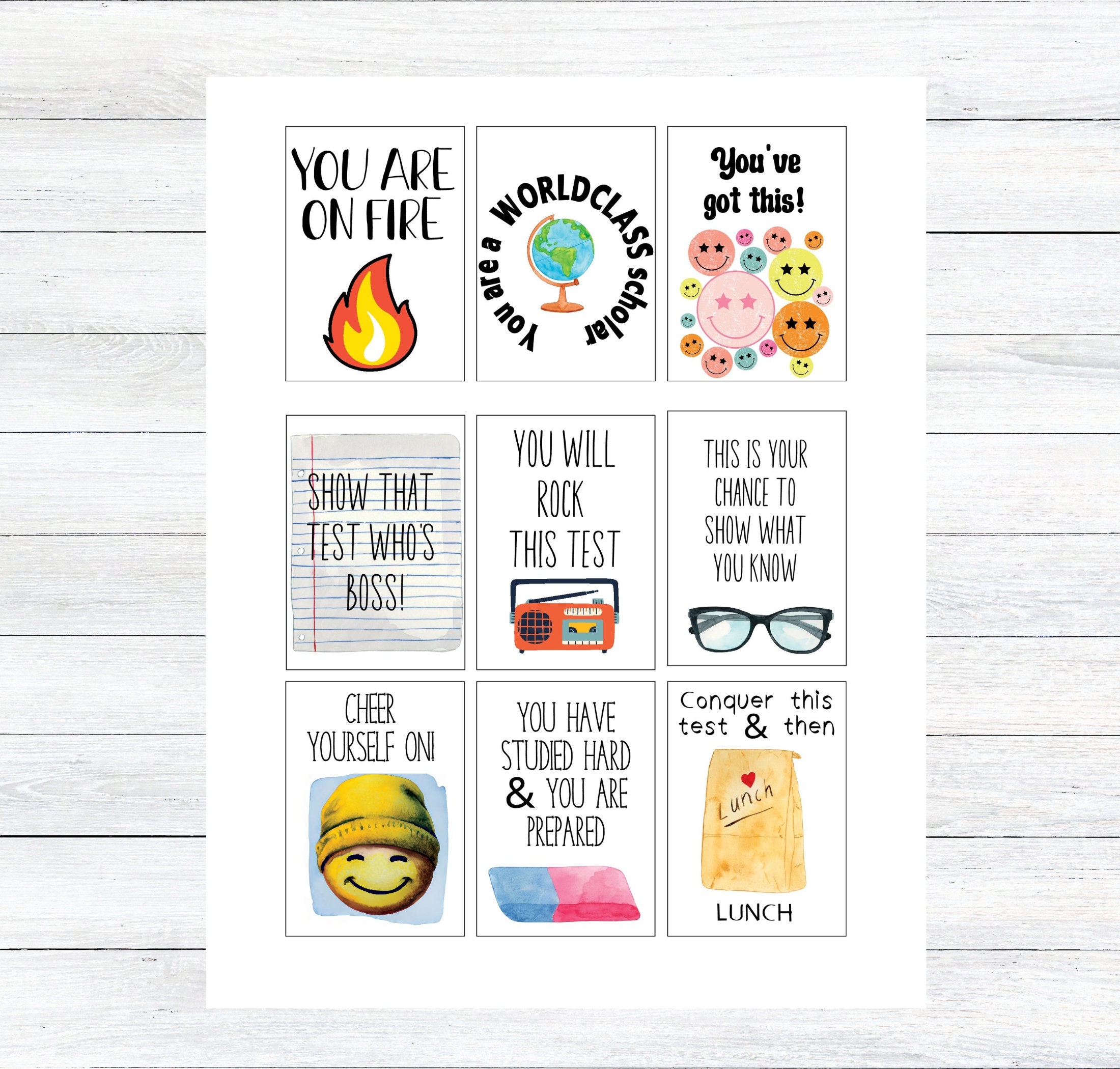 Test Taking Encouragement Notes, Test Encouragement Notes, Teacher ...