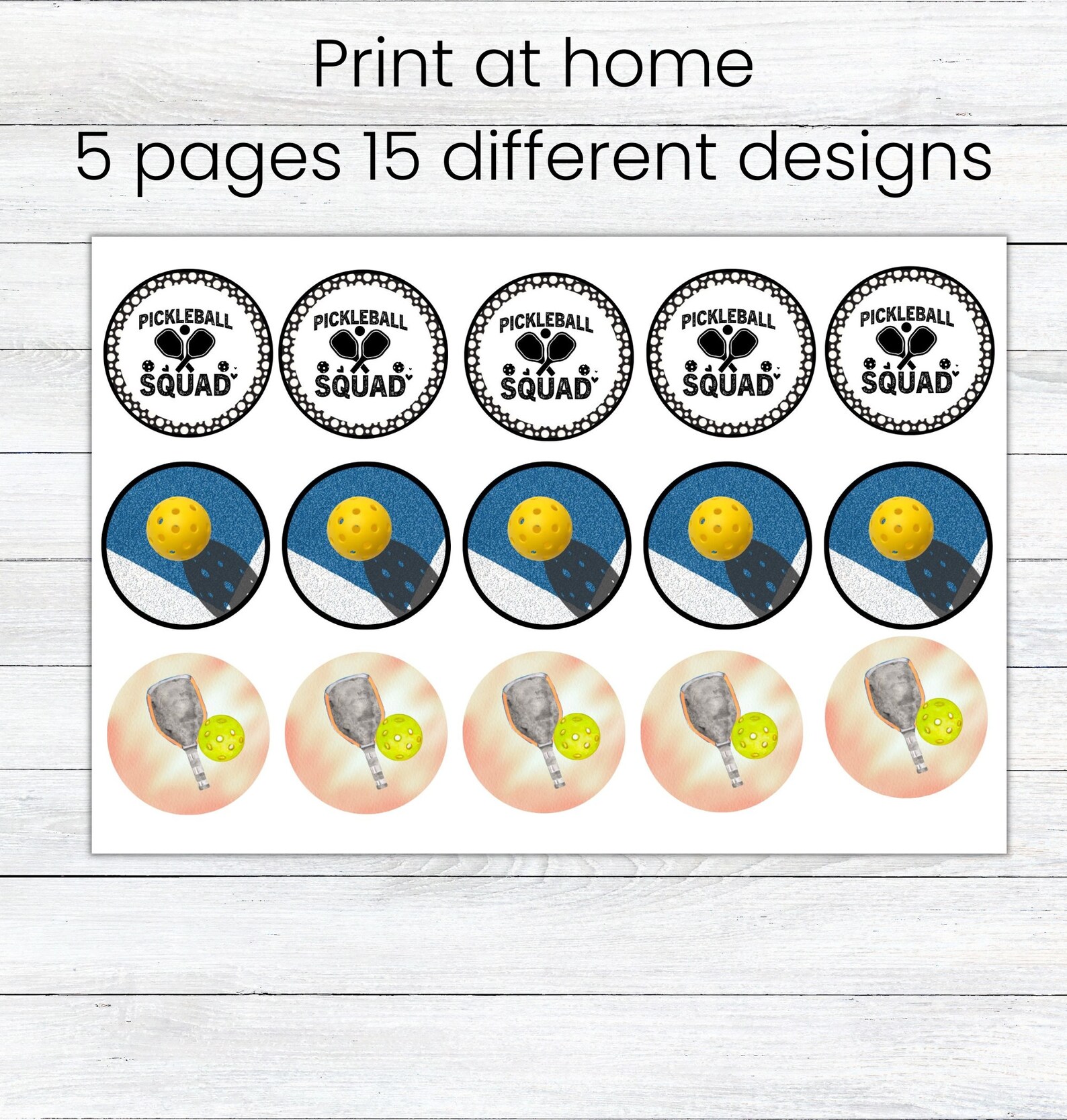 Pickleball Cupcake Toppers, Pickleball Stickers, Pickleball Party Decor ...