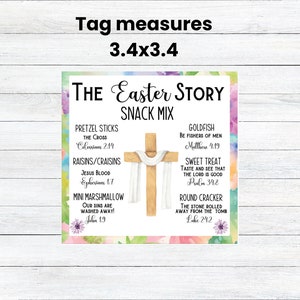 Easter Story Snack Mix Tags, Easter Gift Tag, Sunday School Gift Tag ...