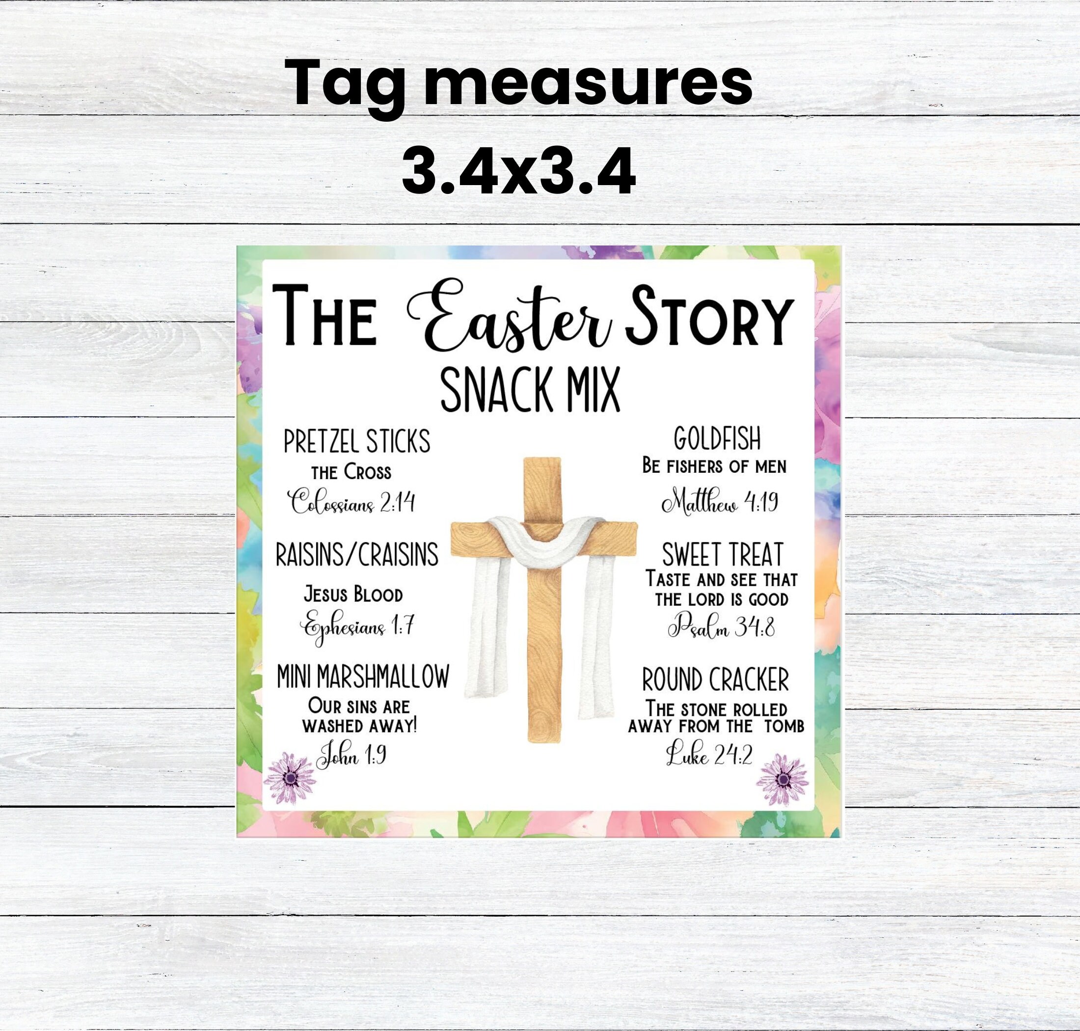 Easter Story Snack Mix Tags, Easter Gift Tag, Sunday School Gift Tag ...