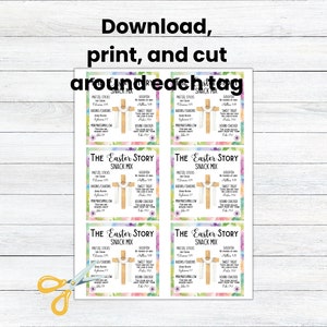 Easter Story Snack Mix Tags, Easter Gift Tag, Sunday School Gift Tag ...