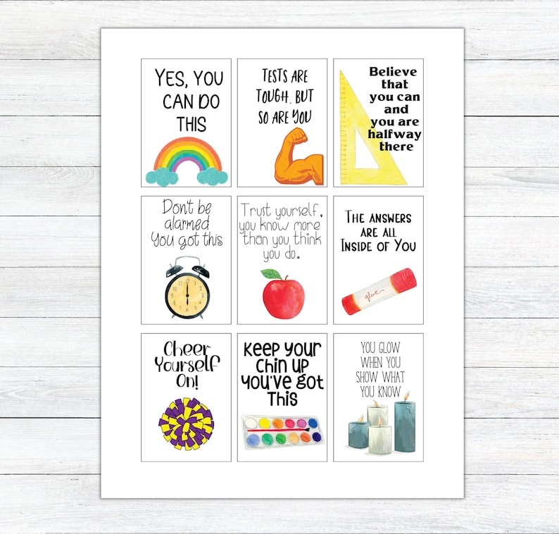 Test Taking Encouragement Notes, Test Encouragement Notes, Teacher ...