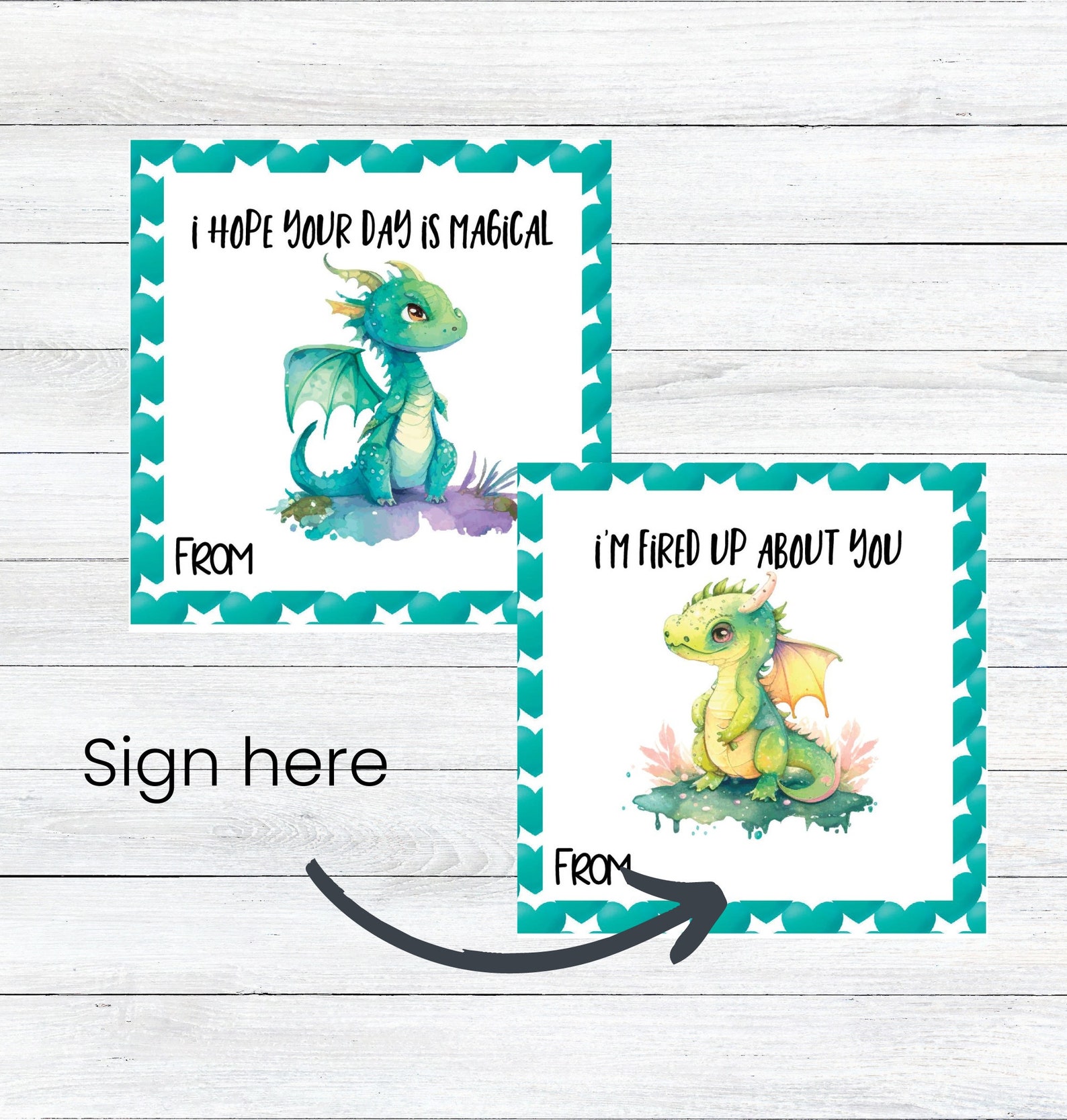 Dragon Valentine Card, Dragon Valentine Printable, Dragon Valentine Tag ...