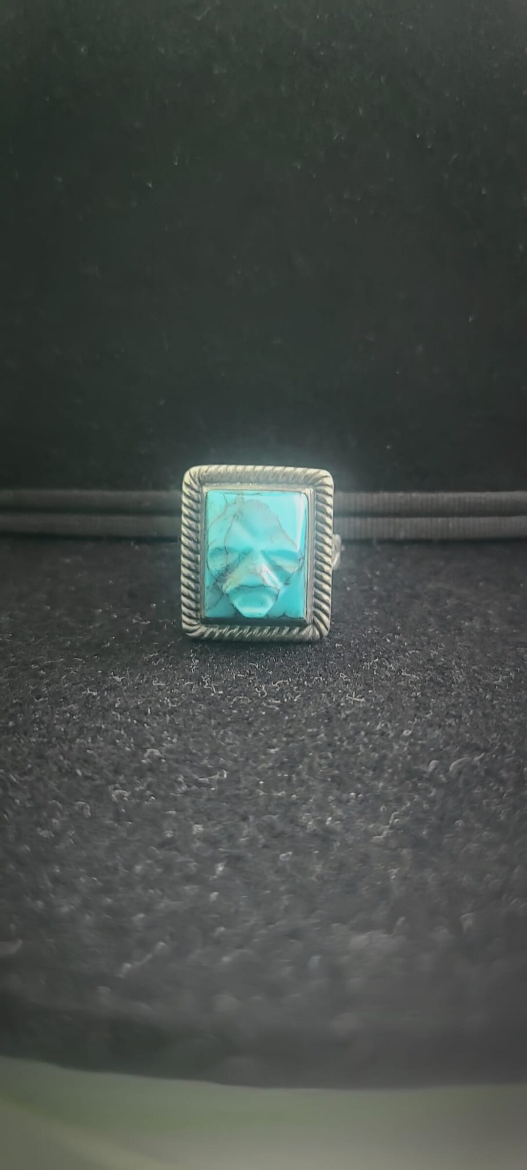 Vintage Carved Turquoise Alien Ring - Etsy