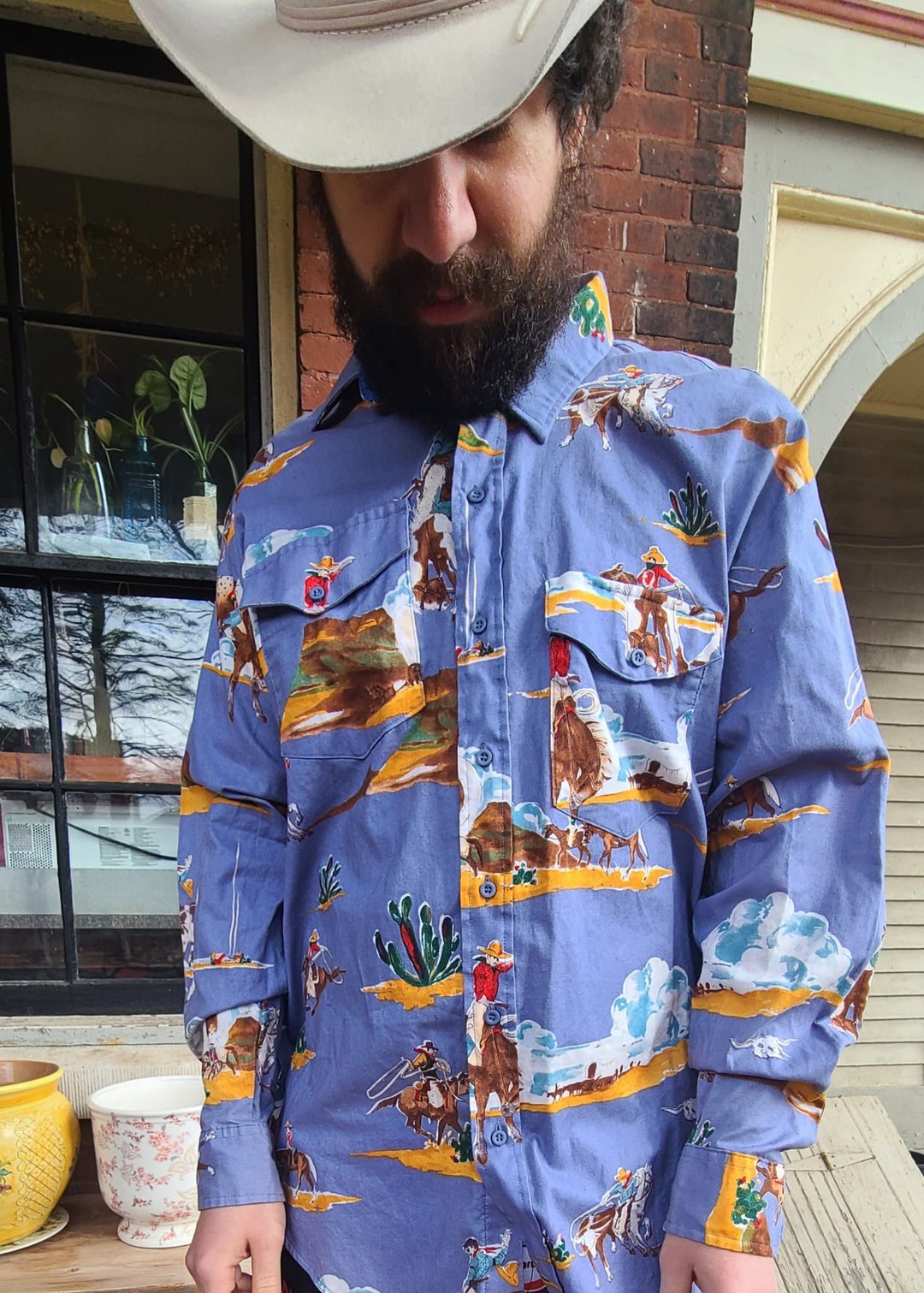 Vintage Cowboy Lone Roo Western Shirt - Etsy