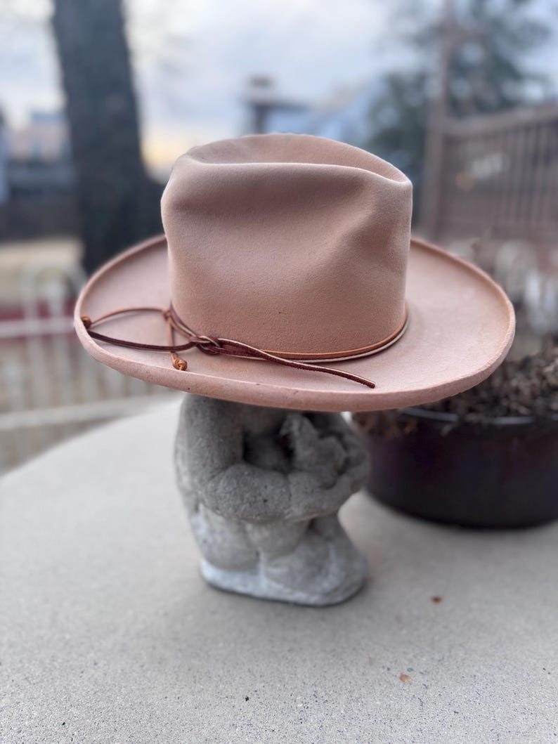 Vintage Thoroughbred Tan Western Hat - Etsy