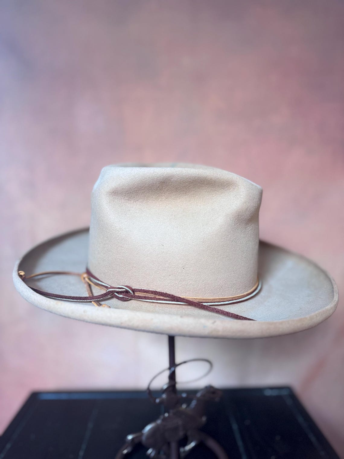 Vintage Thoroughbred Tan Western Hat - Etsy