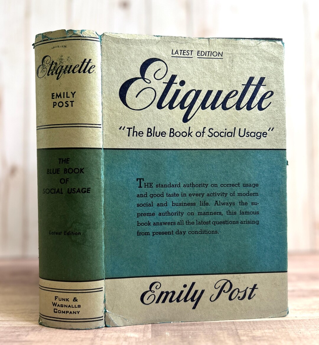 Etiquette by Emily Post the Blue Book of Social Usage 1941 Nostalgic ...