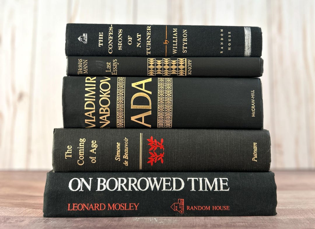Vintage Black Book Set: Library Decor, Bookshelf Styling - Etsy