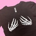 Hand Full Skeleton Hands SNUG FIT Crop Top | Crop Top | Graphic Top ...