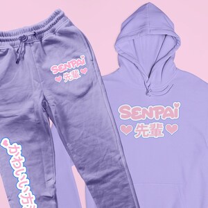 Senpai 2 Pc Hoodie & Jogger Set Cute Clothing Kawaii Aesthetic ...
