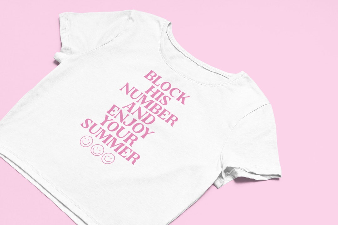 Block His Number Crop Top | Flowy Fit Crop Top | Graphic Top | Trendy ...