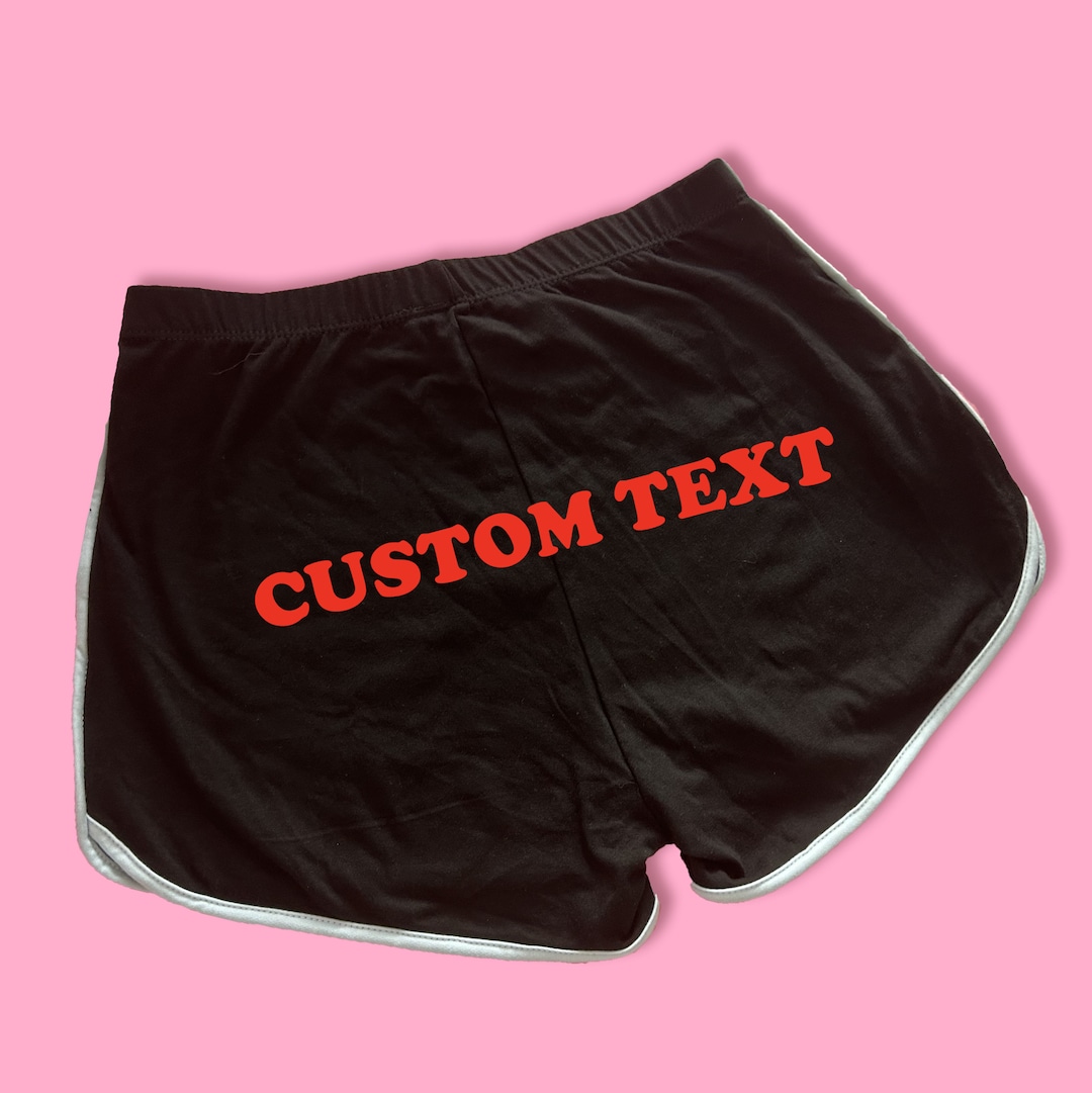 Custom Text Dolphin Shorts CB | Custom Dolphin Shorts | Y2K Shorts ...
