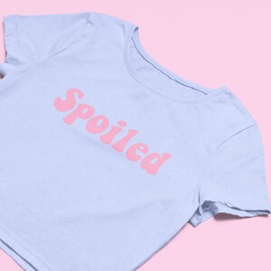 Spoiled Crop Top Flowy Fit Crop Top Y2K Clothing Graphic Shirt Y2K Crop ...
