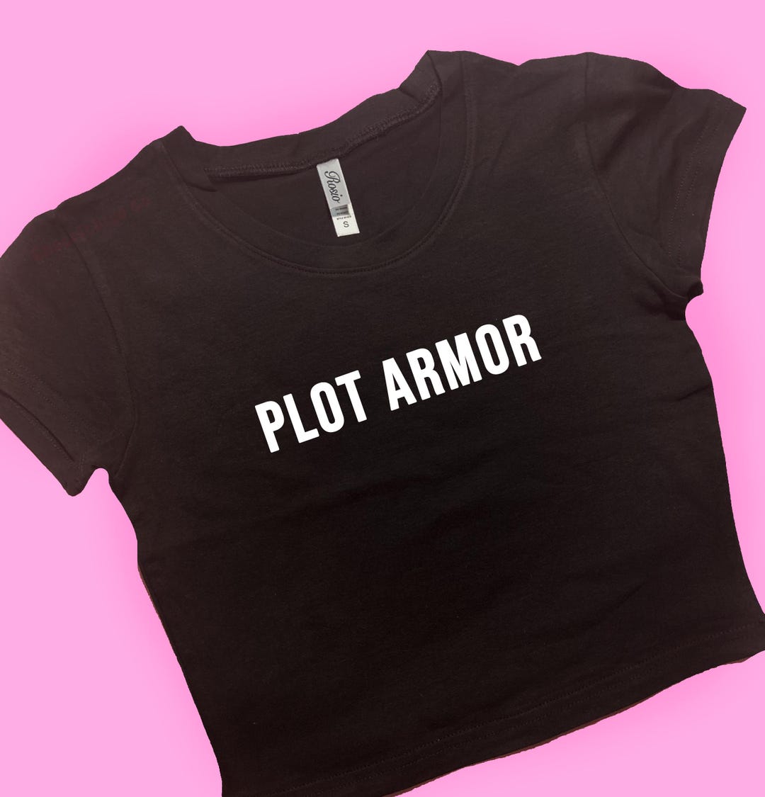 Plot Armor SNUG FIT Crop Top | Y2K Crop Top | Funny Design Fitted Tee ...