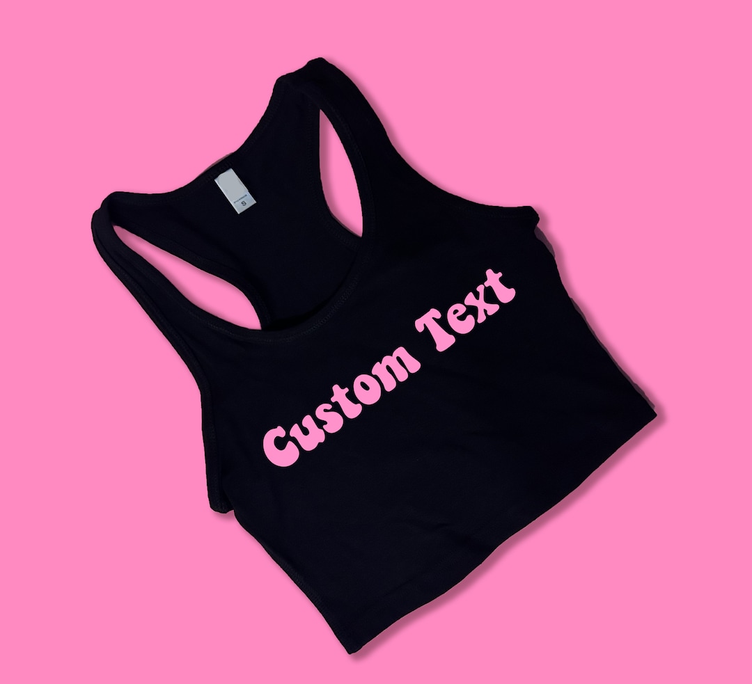 Custom Text Racerback Crop Top | Y2K Crop Top | Cute Gift | Gift for ...