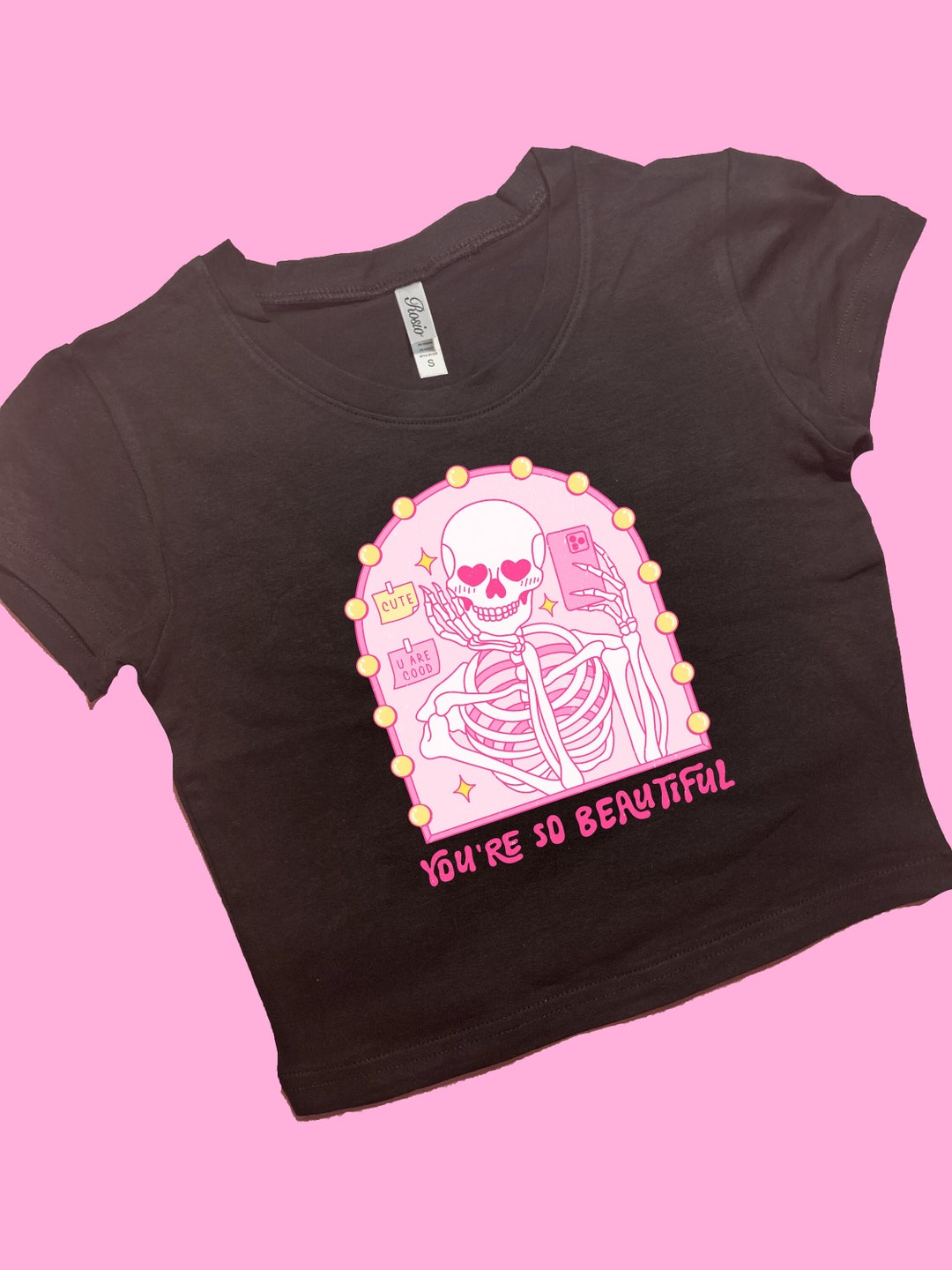 Beautiful Skeleton Crop Top Graphic Top Gift for Her Y2K Crop Top Gift ...