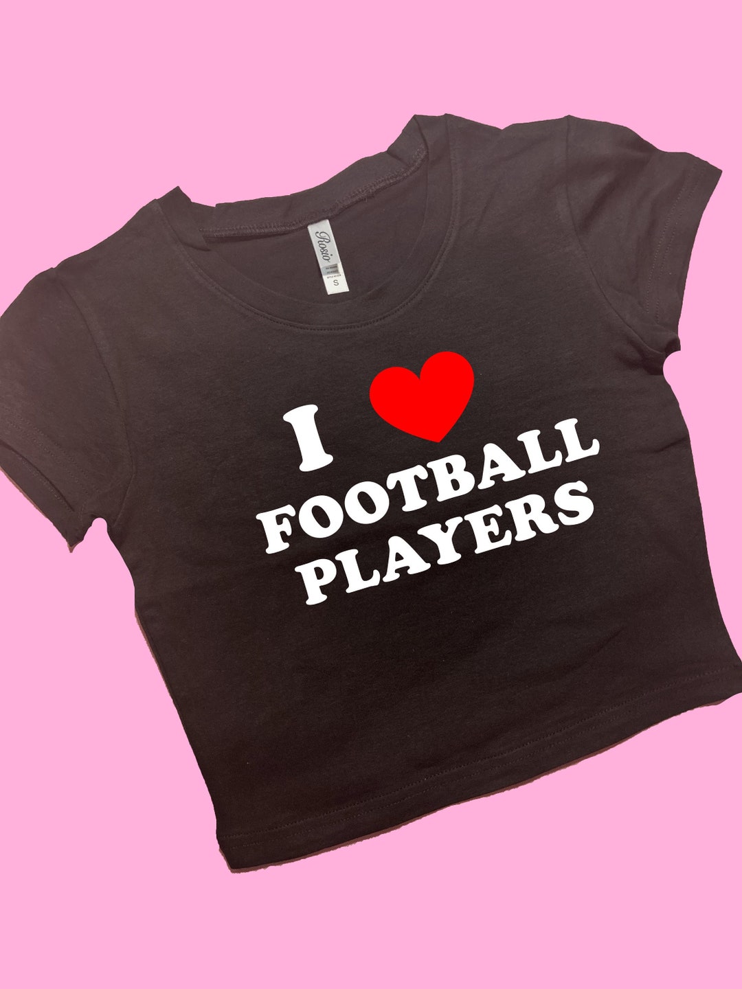 I Love Football Players SNUG FIT Crop Top | Cute Crop Top | Graphic Top ...