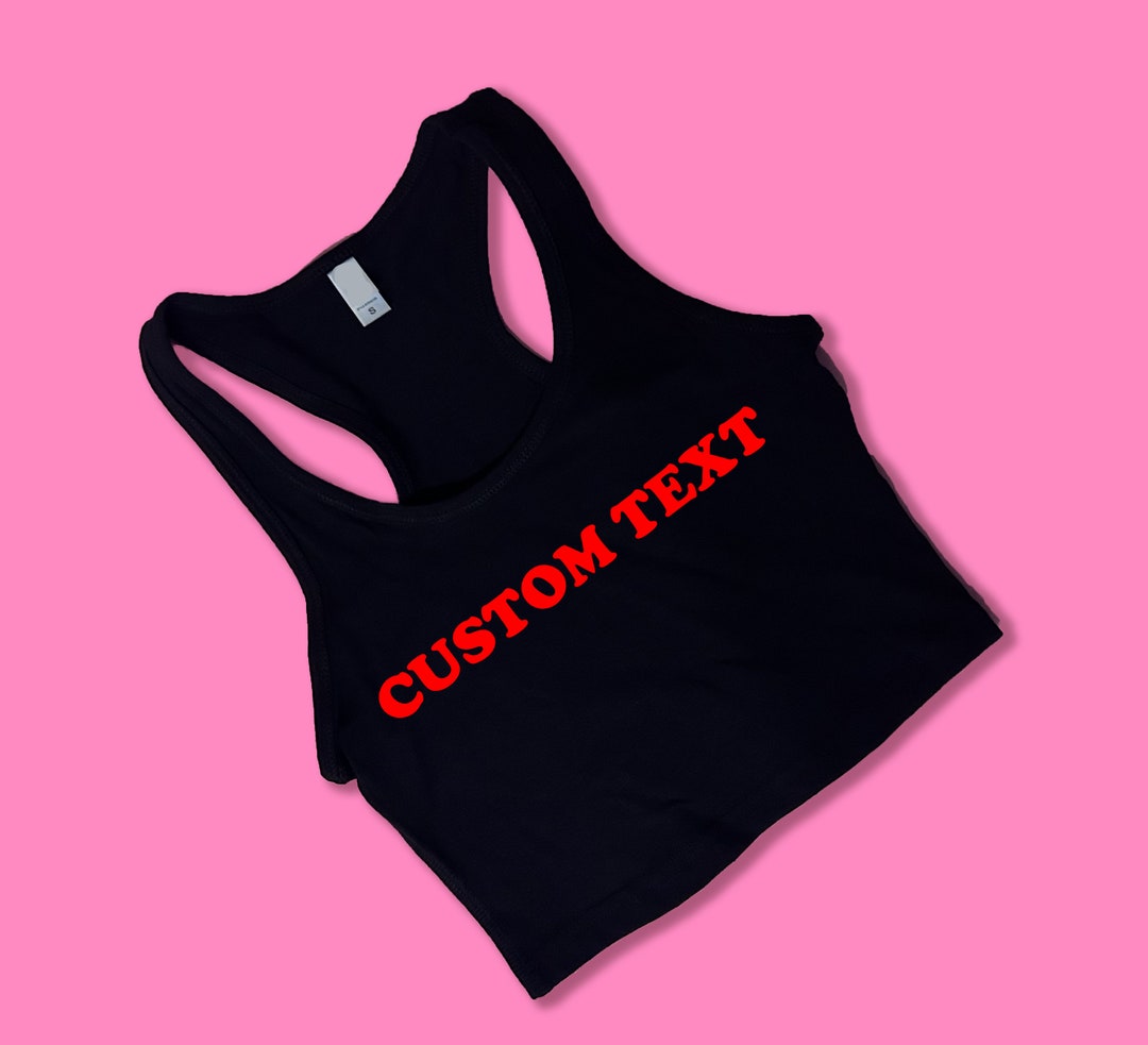 Custom Text CB Racerback Crop Top | Y2K Crop Top | Cute Gift | Gift for ...