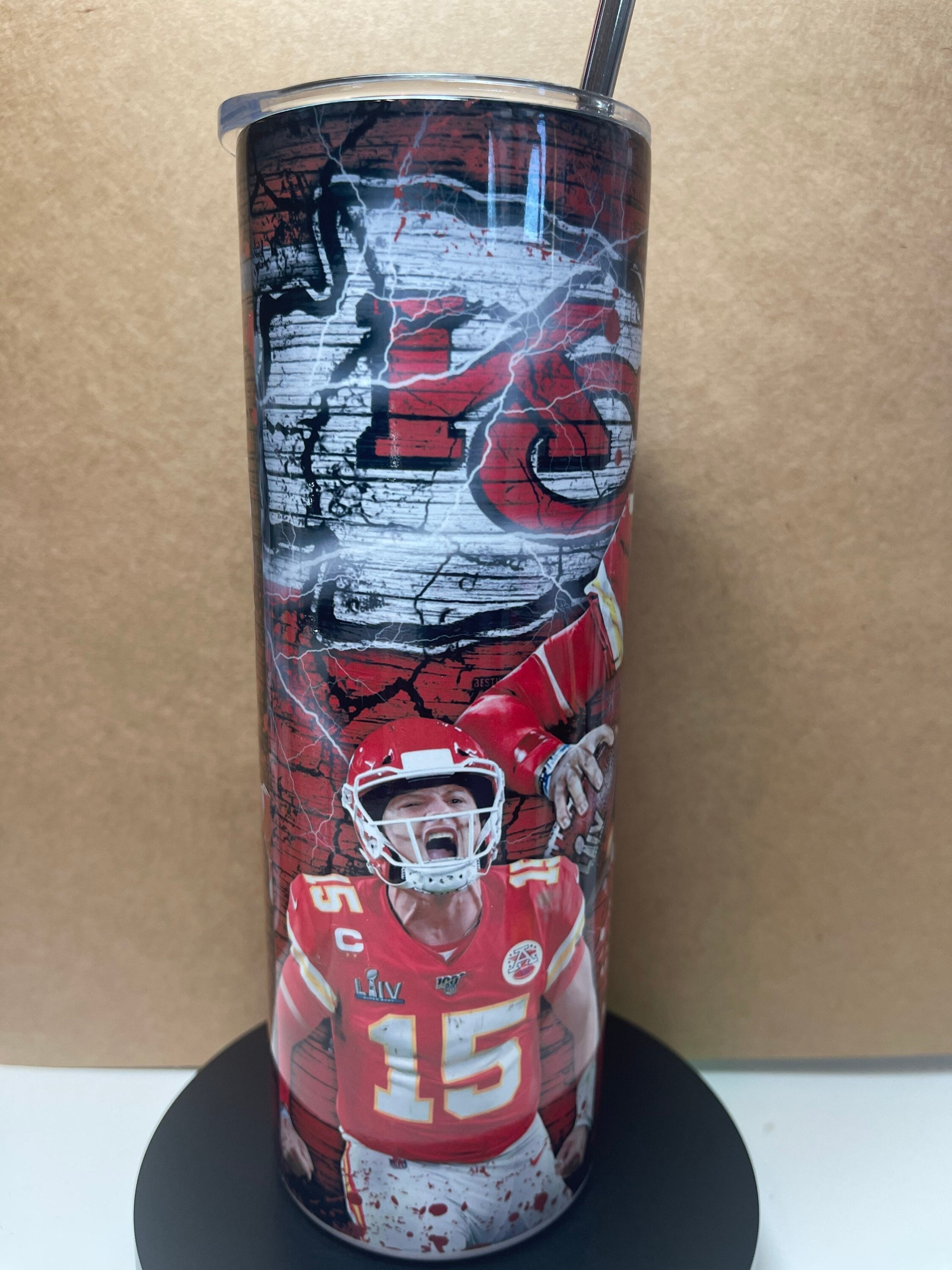 Mahomes KC Chief Tumbler, 20 Oz Tumbler With Straw - Etsy