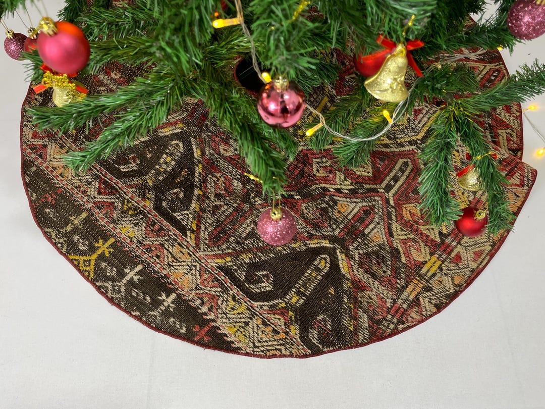43 Christmas Tree Skirt, Turkish Kilim Tree Skirt, Handmade Tree Skirt ...