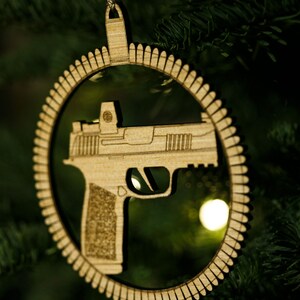 Sig Sauer Sig P365 Red Dot Pistol Firearm Gun Wood Christmas Ornament ...