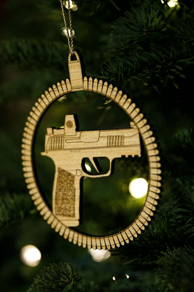Sig Sauer Sig P365 Red Dot Pistol Firearm Gun Wood Christmas Ornament ...