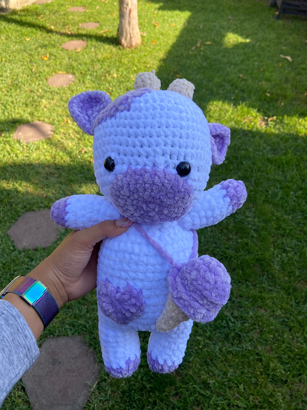 Jumbo Cow Plushie Crochet Cow 13in With Ice Cream Purse - Etsy