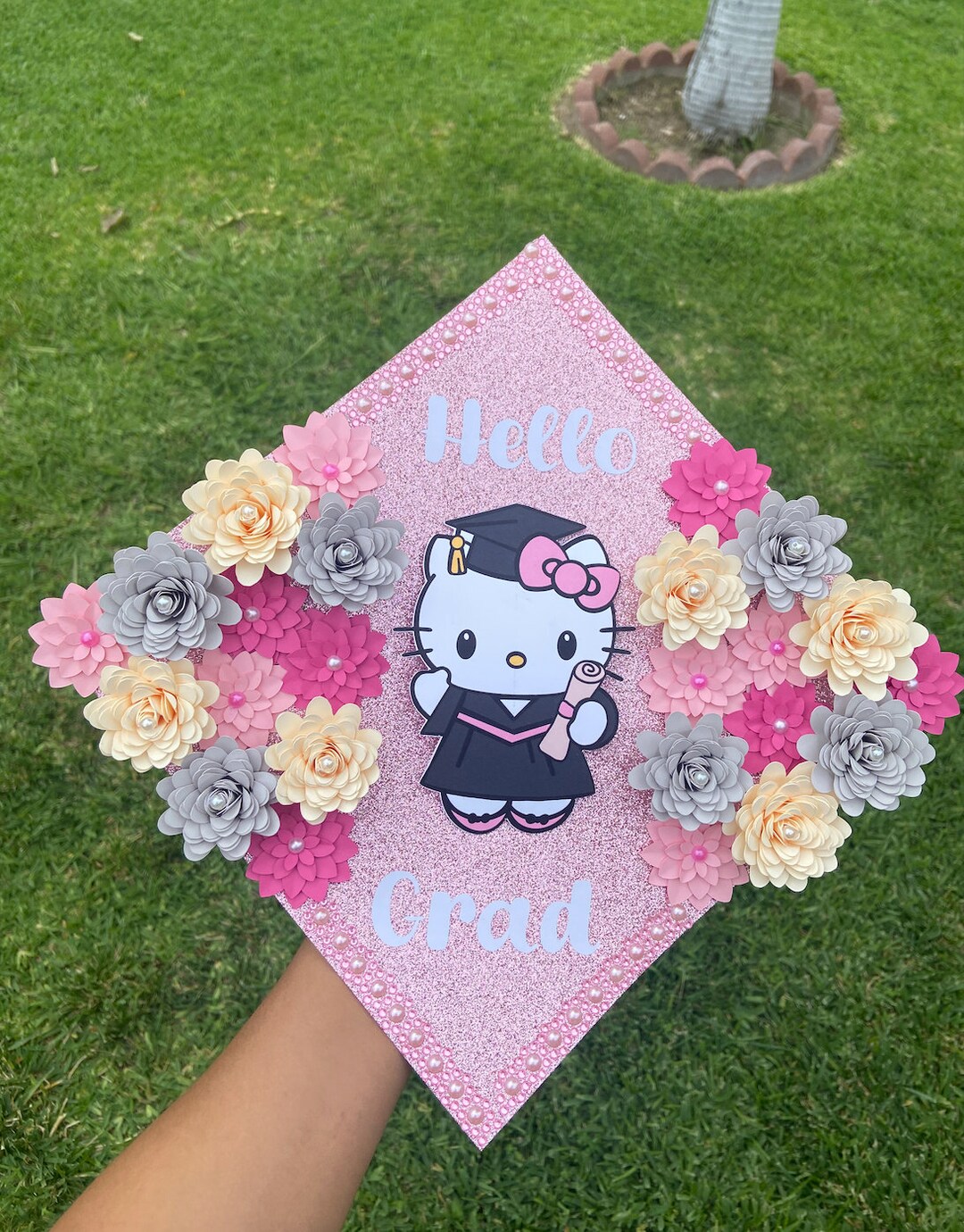 Hello Kitty Inspired Graduation Cap Topper - Etsy