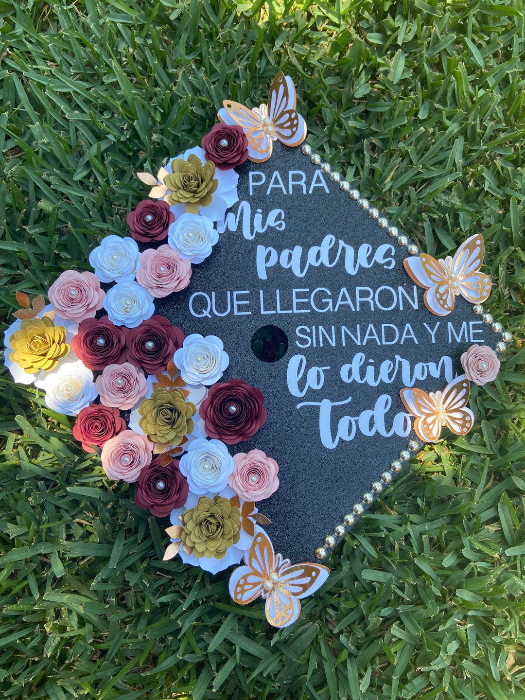Customized Graduation Cap Topper | Flower Cap Topper - Etsy