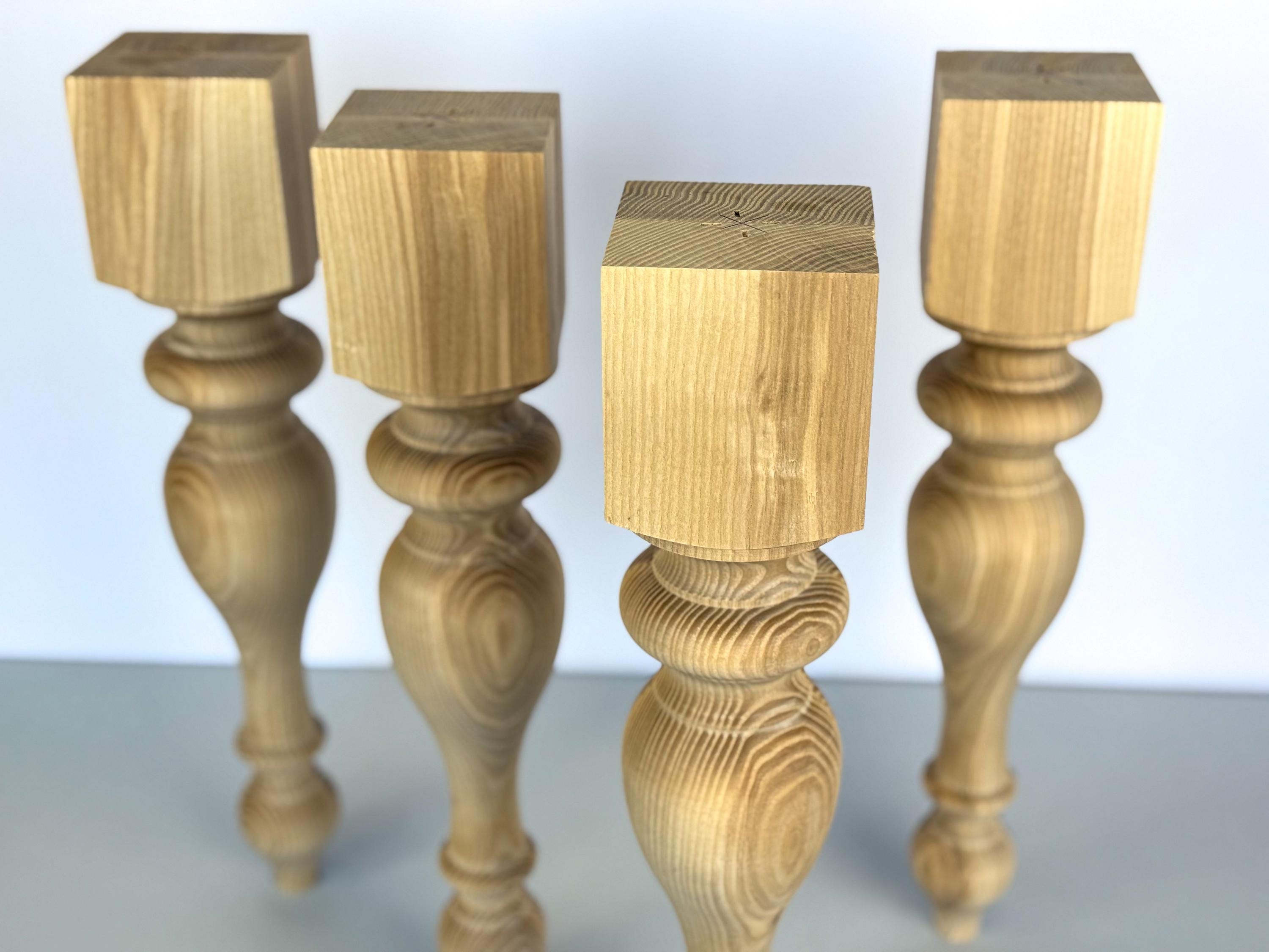 Classic Wooden Legs for Furniture, Farmhouse Table Legs, Dining Table ...