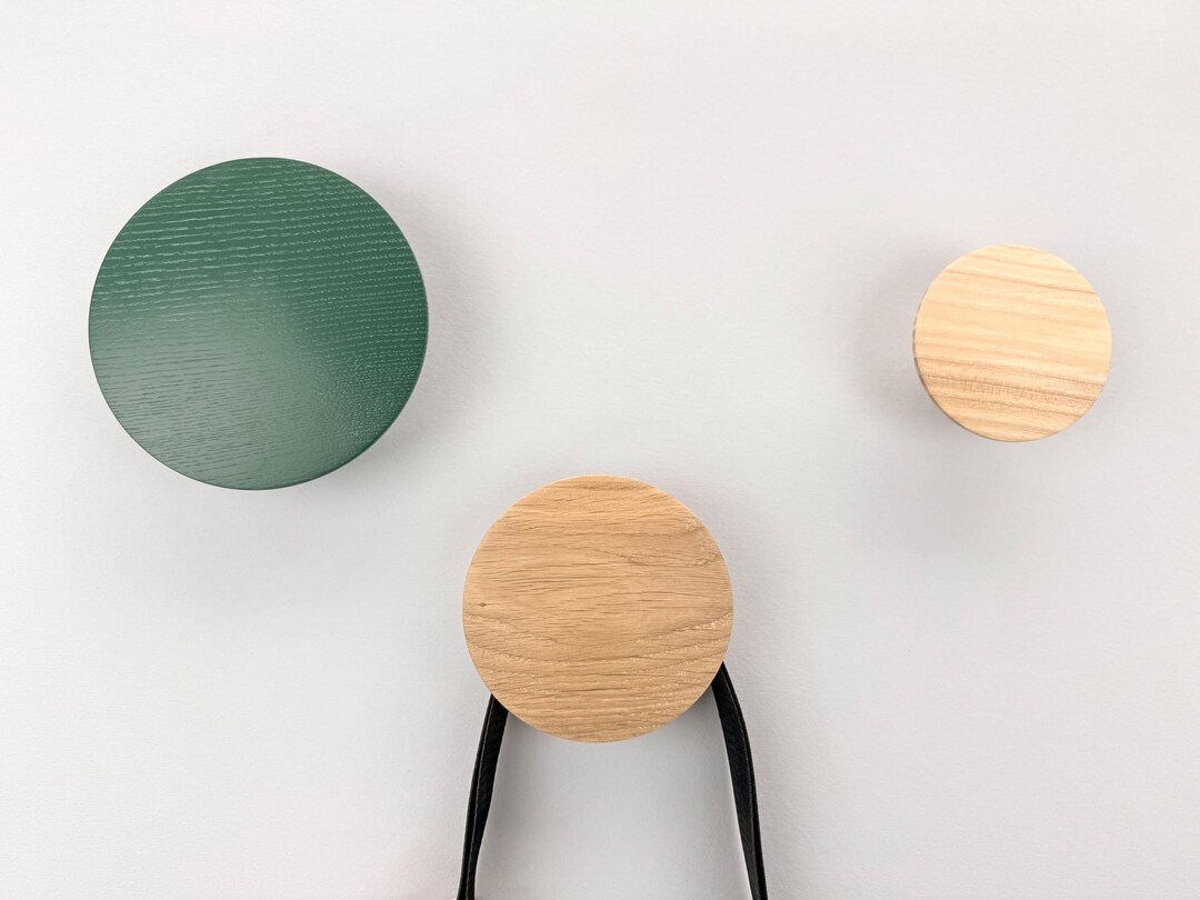 Colorful Coat Hooks, Round Coat Hook, Modern Wall Hook, Wall Hooks Wood ...